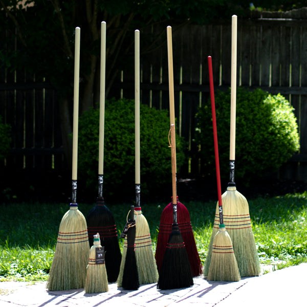 Authentic Hand Made All Broomcorn Broom (17.5-Inch/Hand Black ...